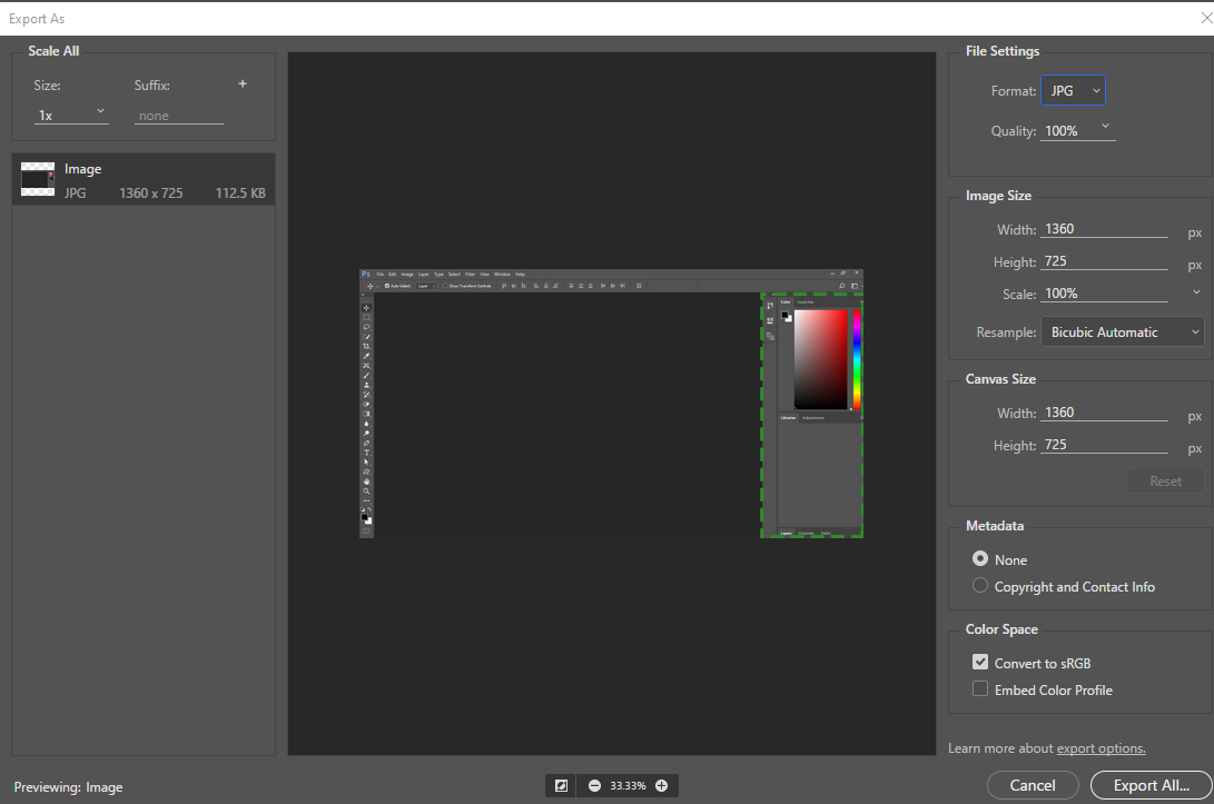 How to Export image in Photoshop JPG or PNG- The Knowledge Fountain